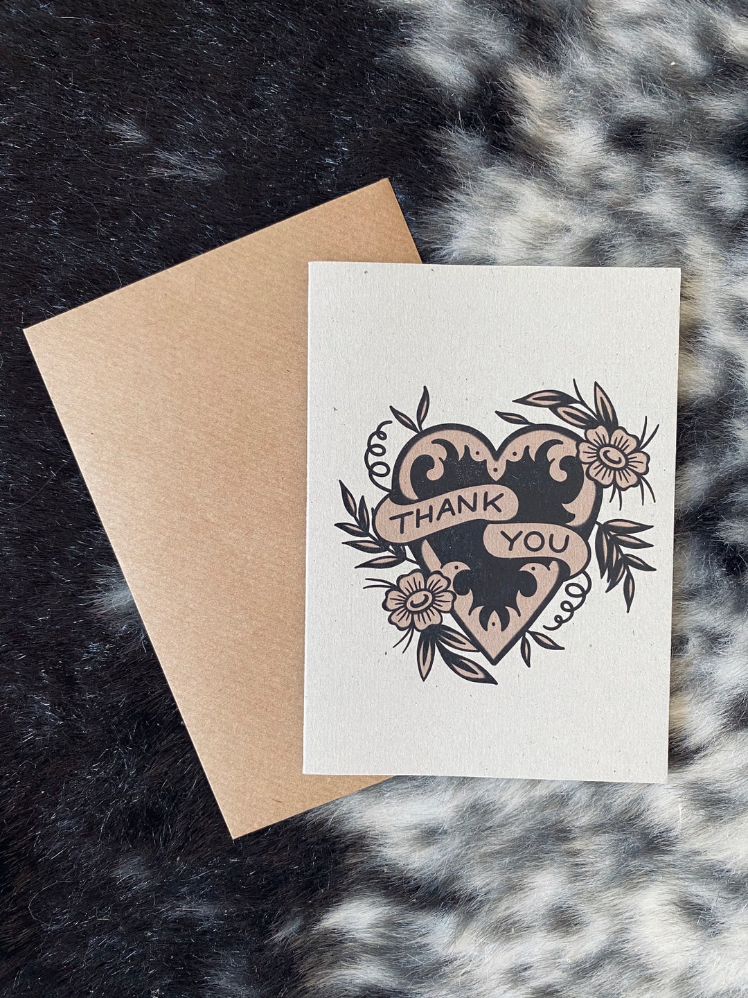 Thank You Traditional Tattoo Greeting Card - Etsy UK