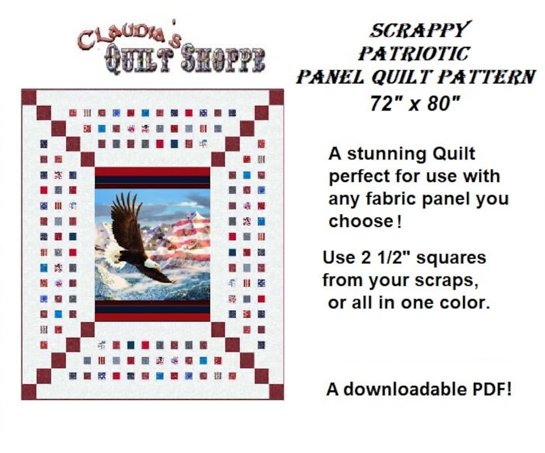 Scrappy Patriotic Panel Quilt Pattern - a Downloadable PDF Pattern - Etsy