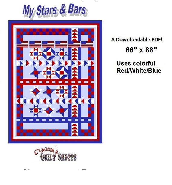My Stars & Bars Quilt Pattern Downloadable PDF | Etsy