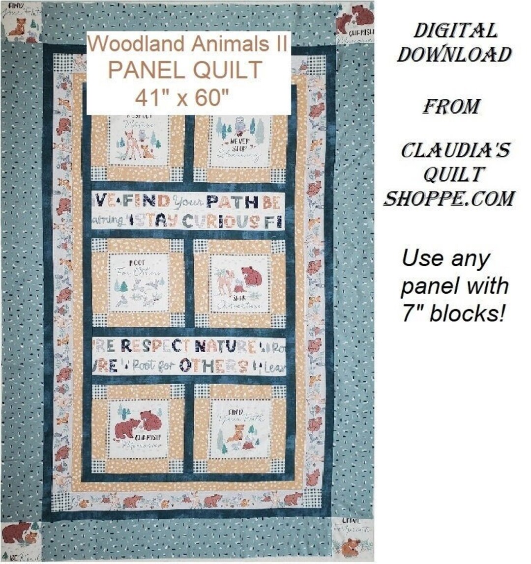Woodland Animals II Panel Quilt Pattern Downloadable PDF - Etsy
