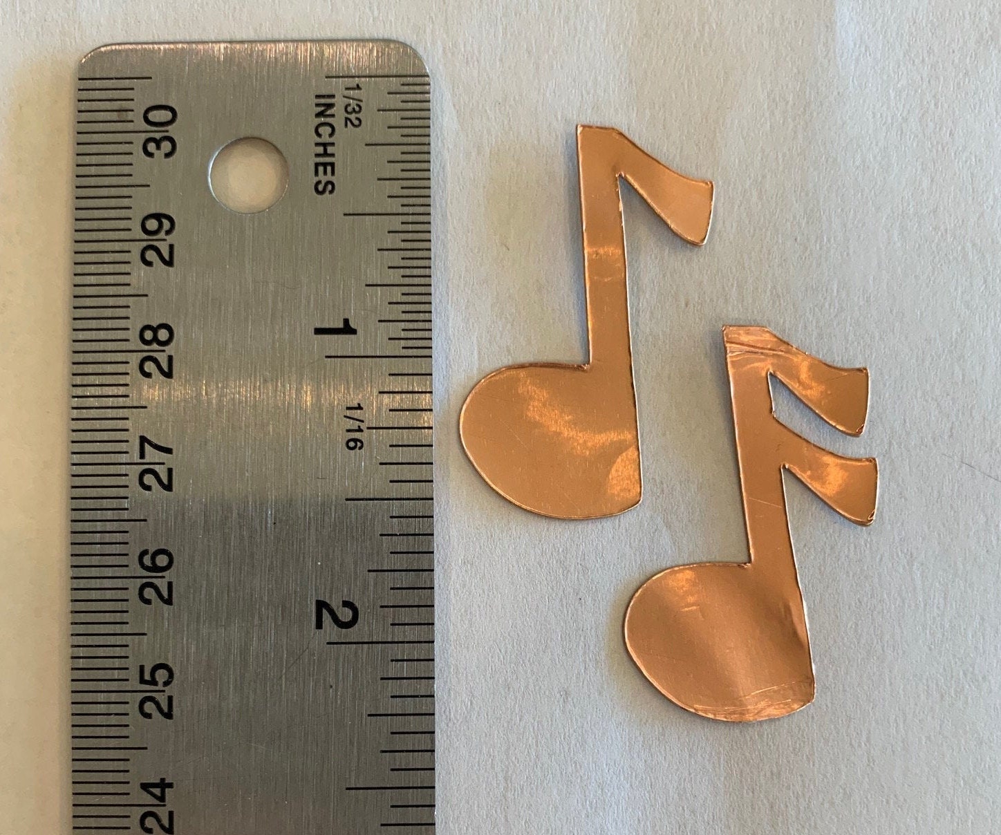 2 Music Notes Copper Foil Overlay Adhesive Back for Stained - Etsy