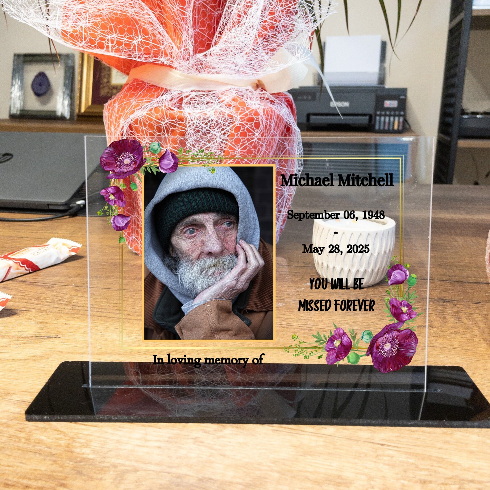 Personalized Uv-printed Acrylic Memorial Plaque Custom Photo Tribute ...