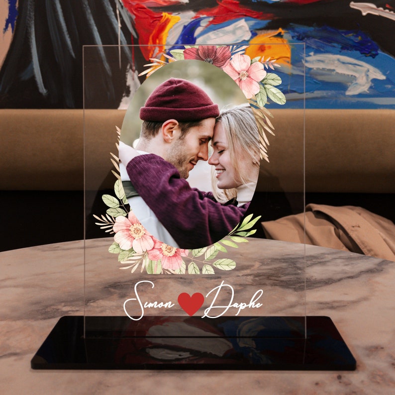 Personalized Couples Love Acrylic Photo With Stand Any Photo, Gift for Girlfriend, Anniversary ...