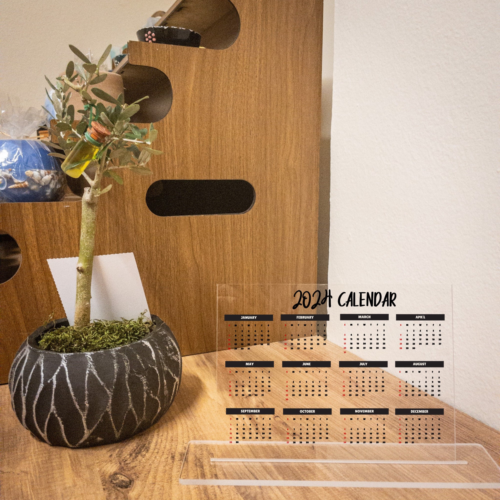 Sleek 2024 Acrylic Calendar UV Printed, Modern Design Desk Calendar for ...