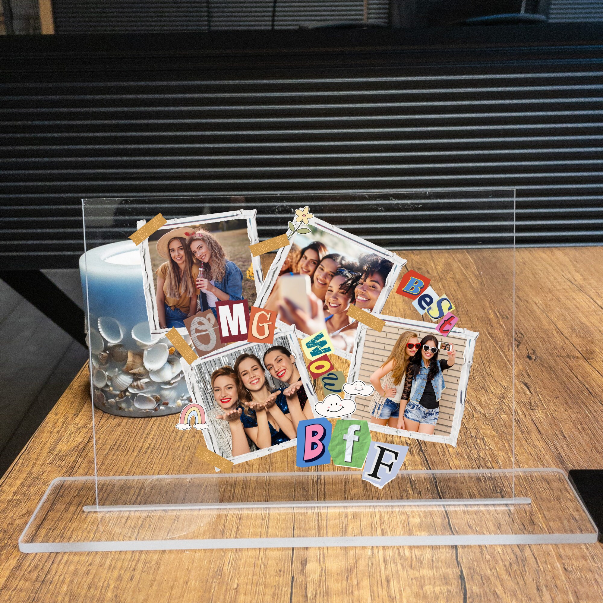 Personalized Best Friends Photo Collage Acrylic Plaque UV Printed, Gift ...