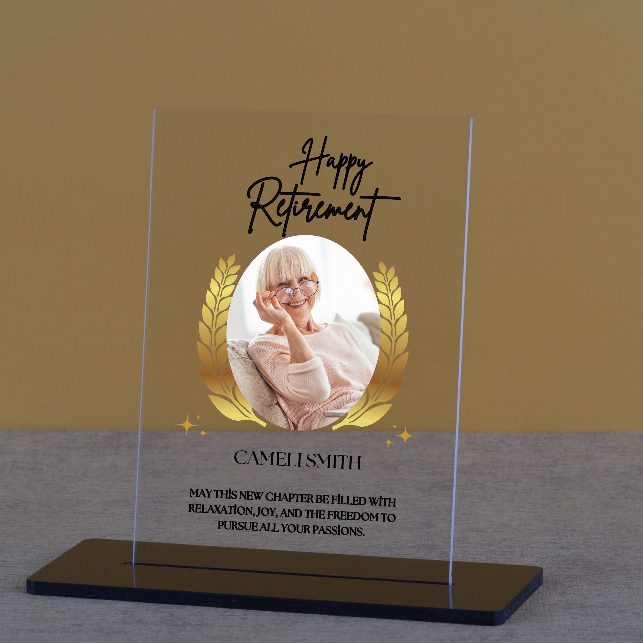 Personalized Retirement Gift, Custom Photo & Quote Keepsake for Retiree ...