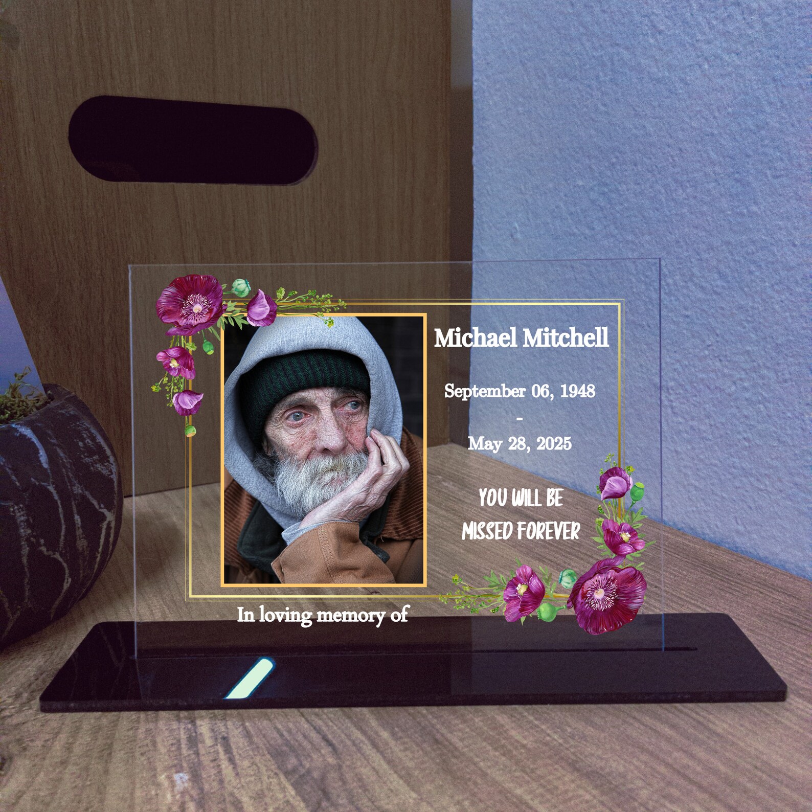 Personalized Uv-printed Acrylic Memorial Plaque Custom Photo Tribute ...