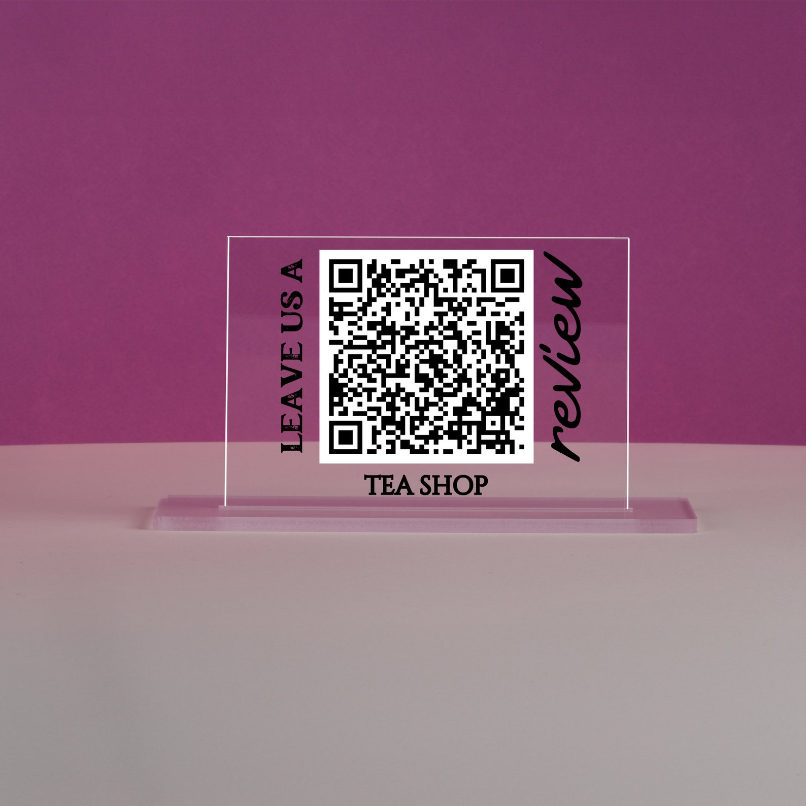Custom Google Review Acrylic Sign, Scannable QR Code, Modern Customer ...