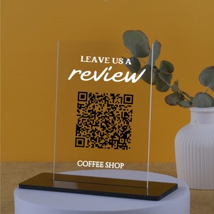 Personalised Business QR Code Sign Acrylic Plaque,google Reviews ...