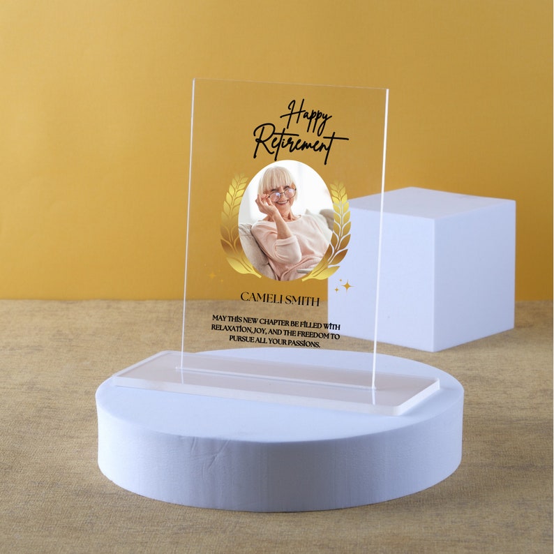 Personalized Retirement Gift, Custom Photo & Quote Keepsake for Retiree ...