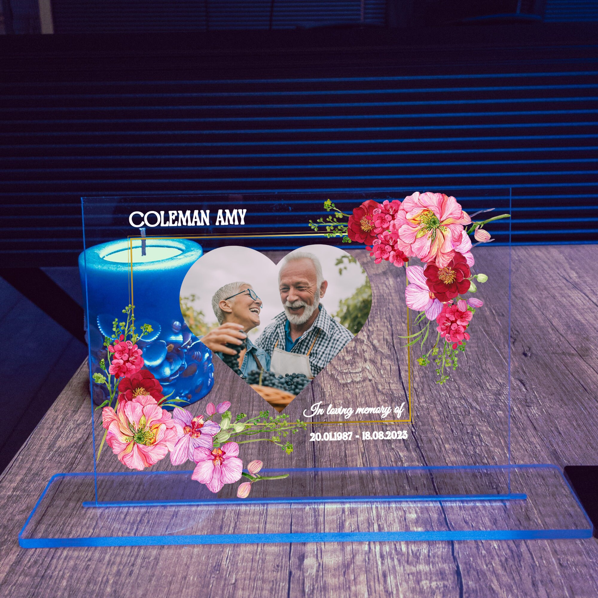 Personalized Memorial Acrylic Plaque UV Printed With Custom Photo, Name ...