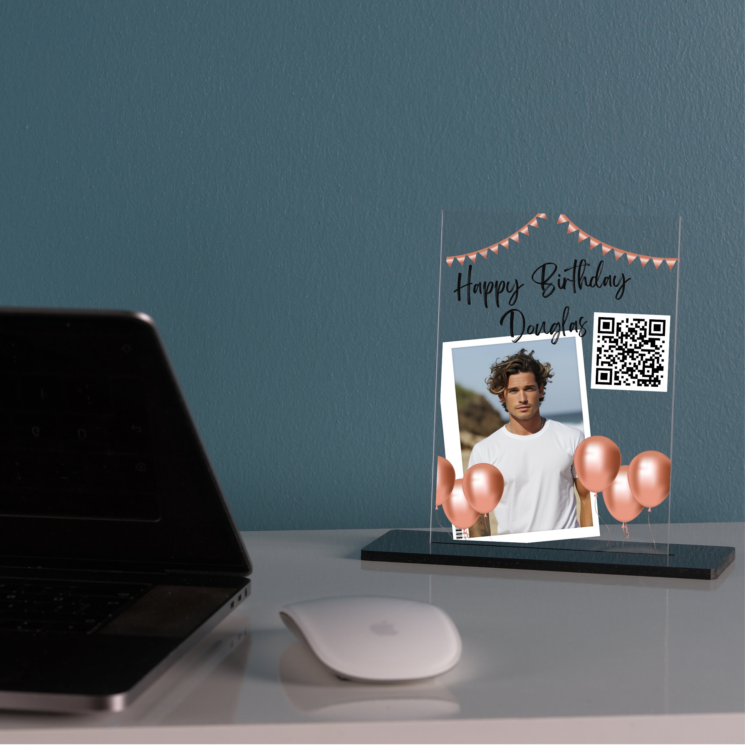 Birthday QR Code Acrylic Plaque Custom Photo & Video Message ...