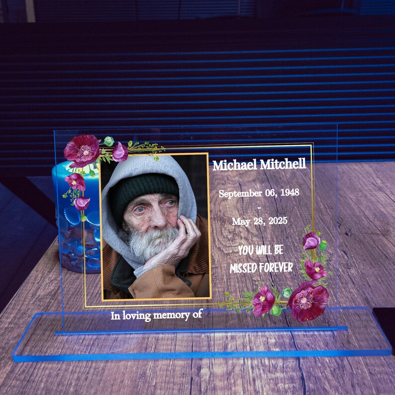 Personalized Uv-printed Acrylic Memorial Plaque Custom Photo Tribute ...