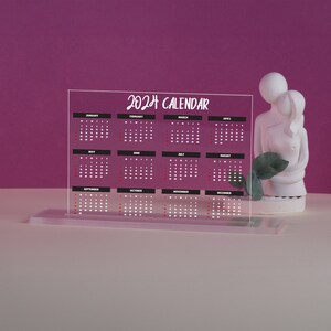 Sleek 2024 Acrylic Calendar UV Printed, Modern Design Elegant 2024 ...