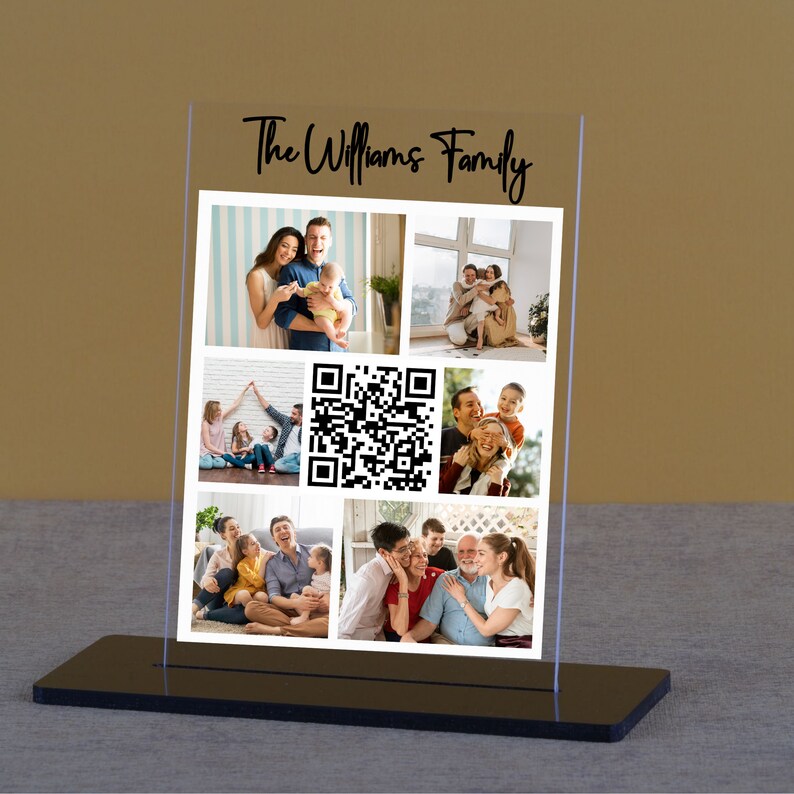 Personalized Family Photo & Video QR Plaque, Uv-printed Acrylic Memory ...