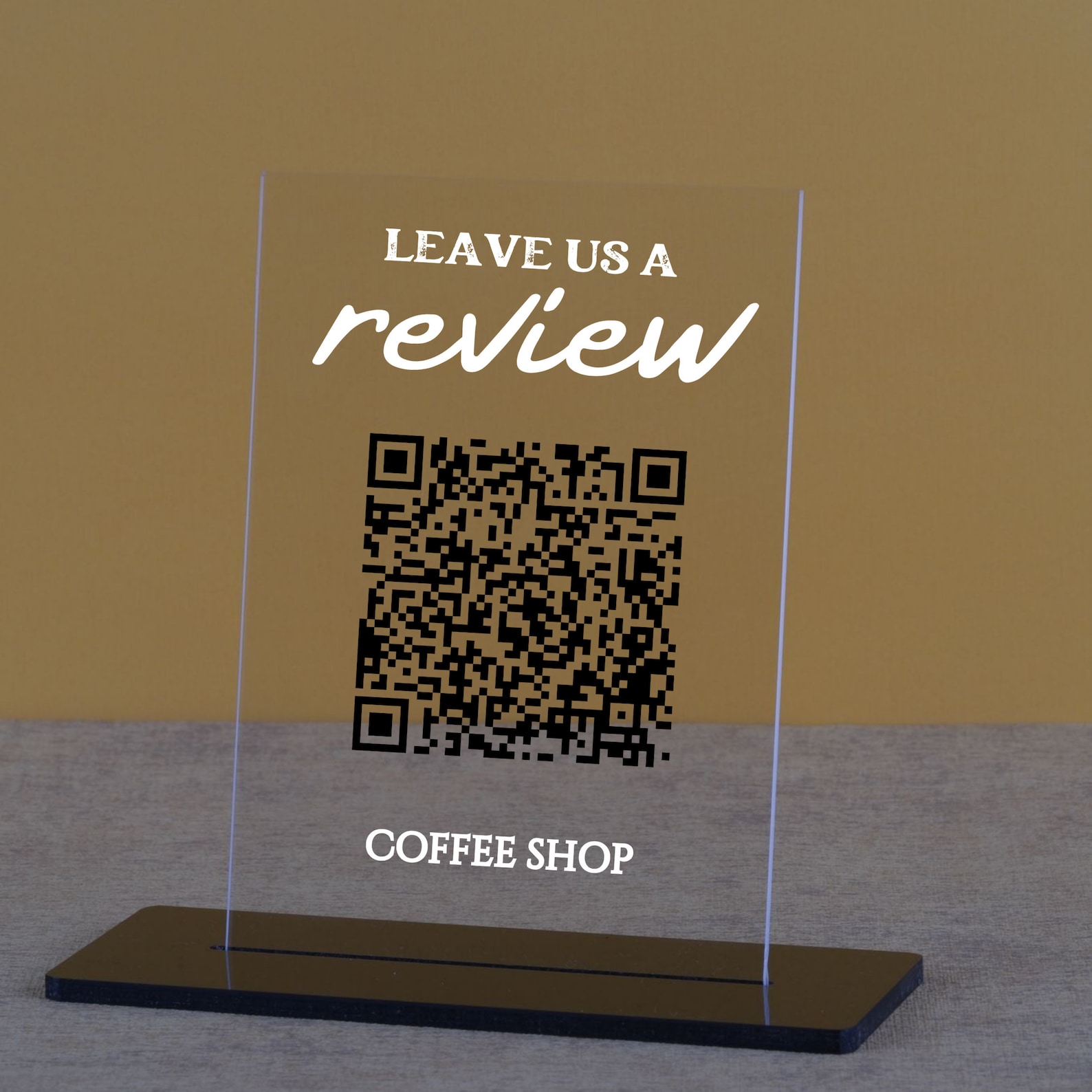 Personalised Business QR Code Sign Acrylic Plaque,google Reviews ...