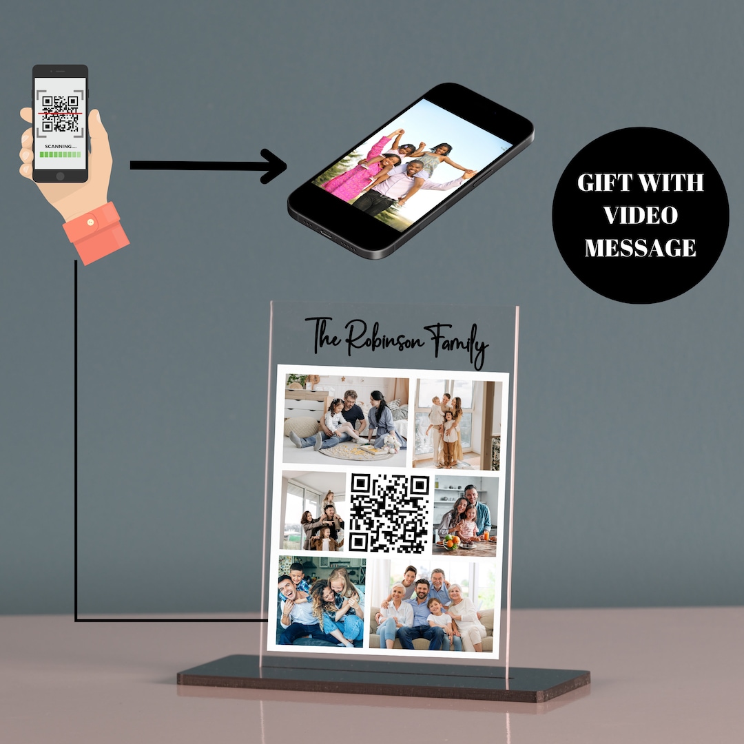 Personalized Family Photo & Video QR Plaque, Uv-printed Acrylic Memory ...