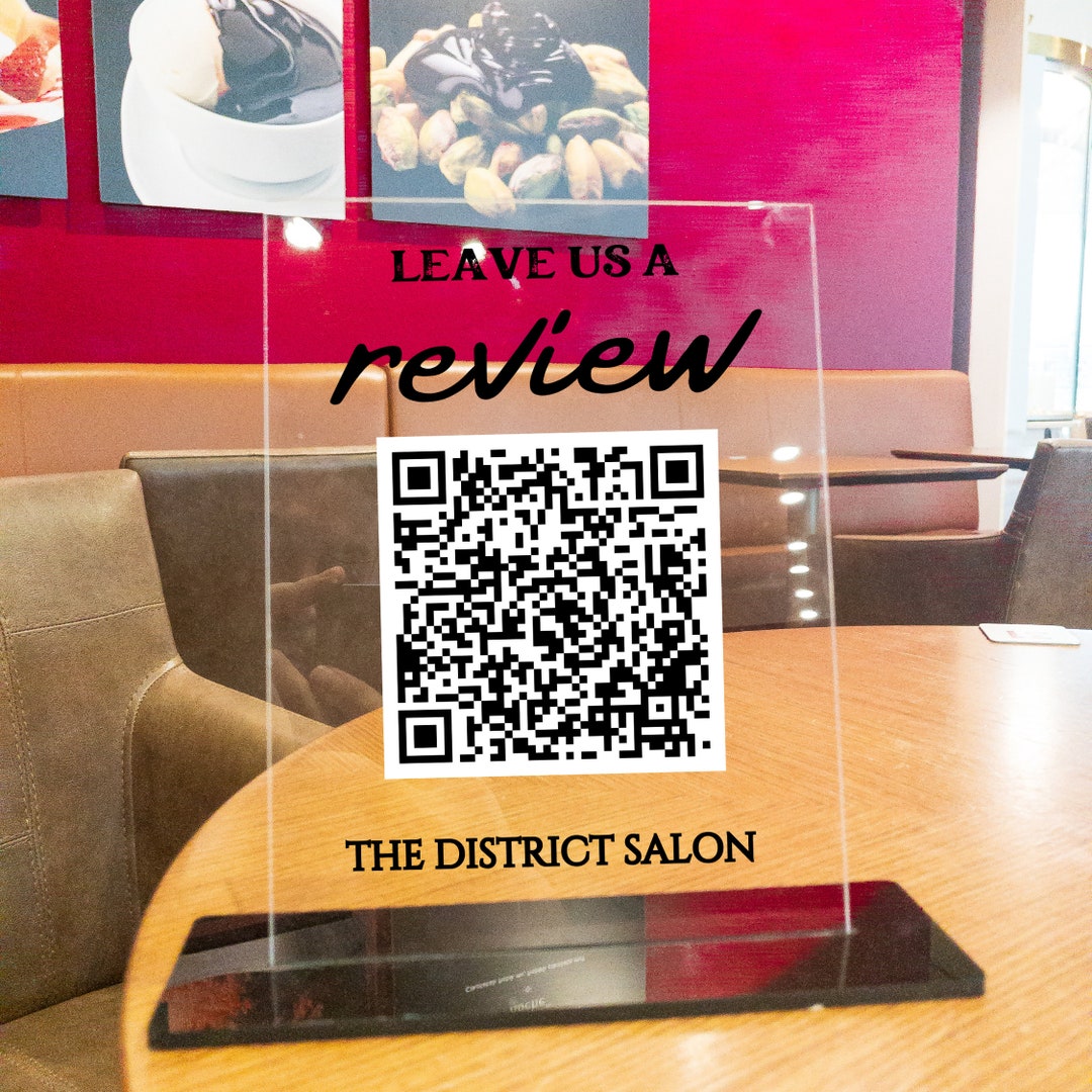 Personalised Business QR Code Sign Acrylic Plaque,google Reviews ...