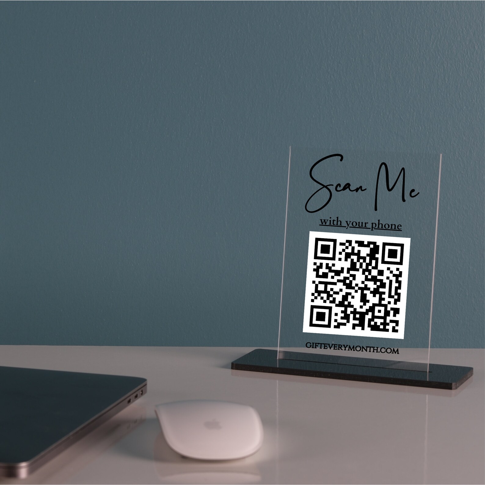 Custom Business QR Code Acrylic Stand Personalized UV Printed Sign for ...