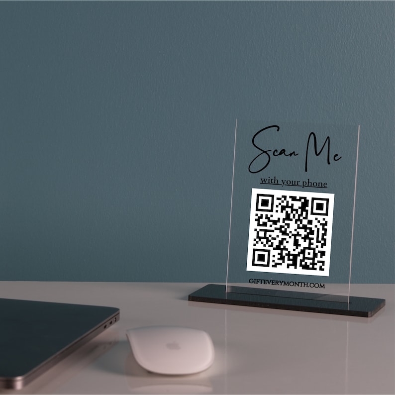 Custom Business QR Code Acrylic Stand Personalized UV Printed Sign for ...