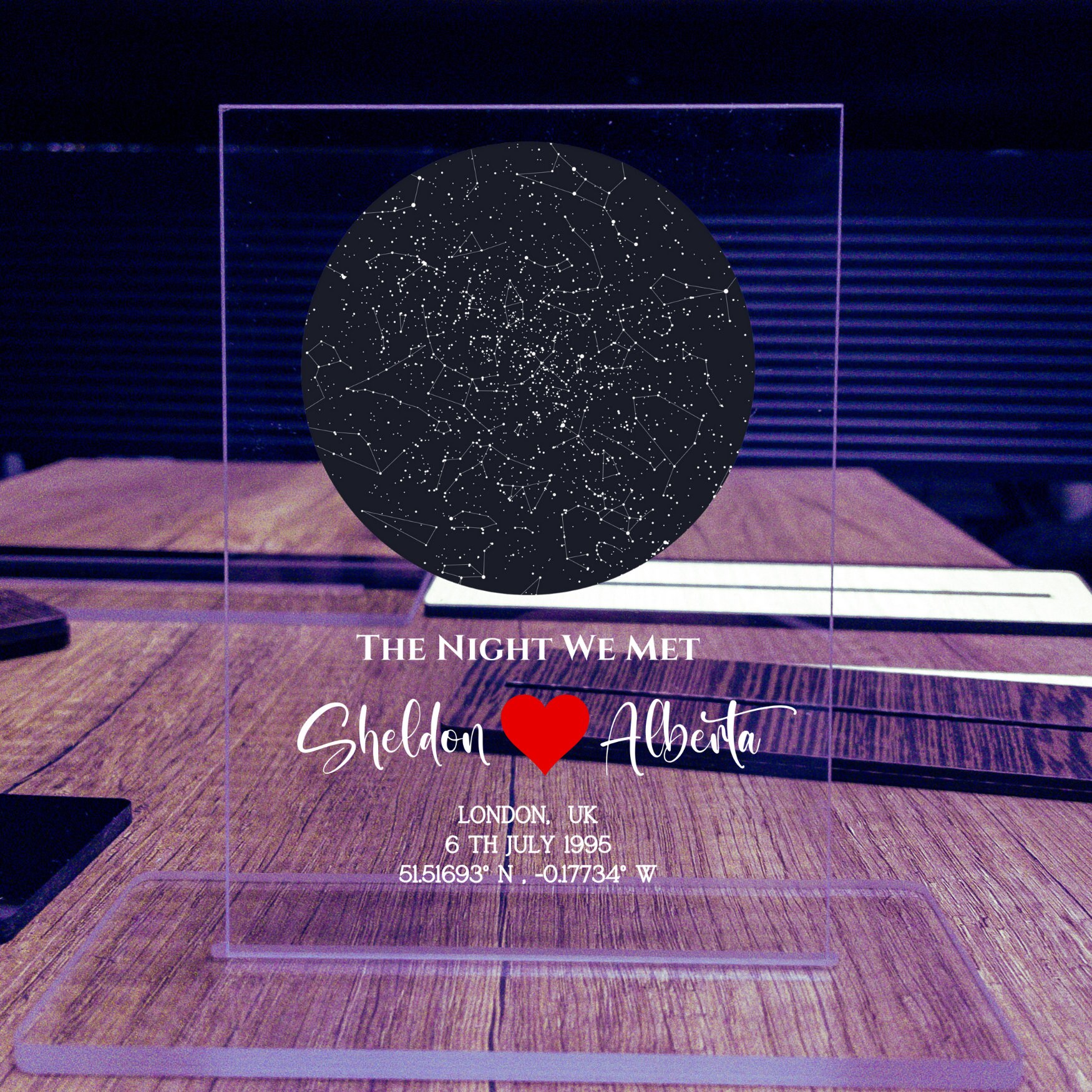 Personalized Love Story Star Map Custom Night Sky Acrylic Print Unique ...