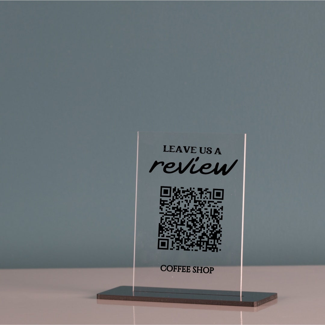 Personalised Business QR Code Sign Acrylic Plaque,google Reviews ...