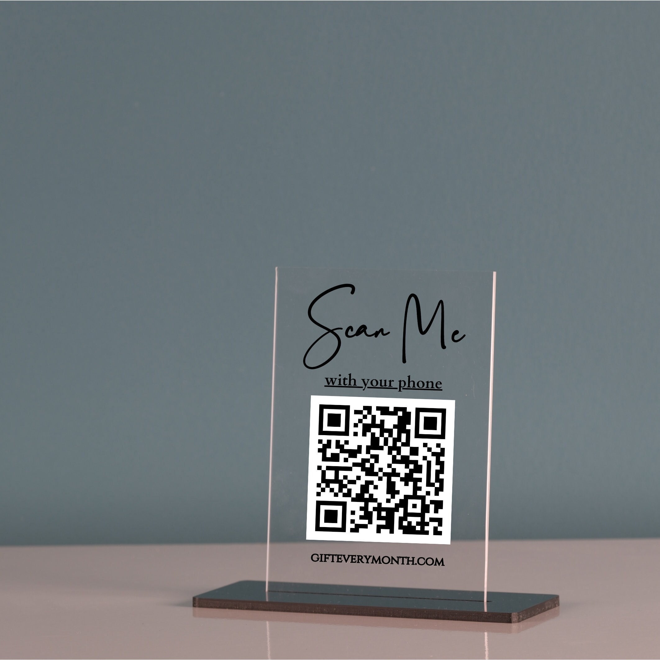 Custom Business QR Code Acrylic Stand Personalized UV Printed Sign for ...