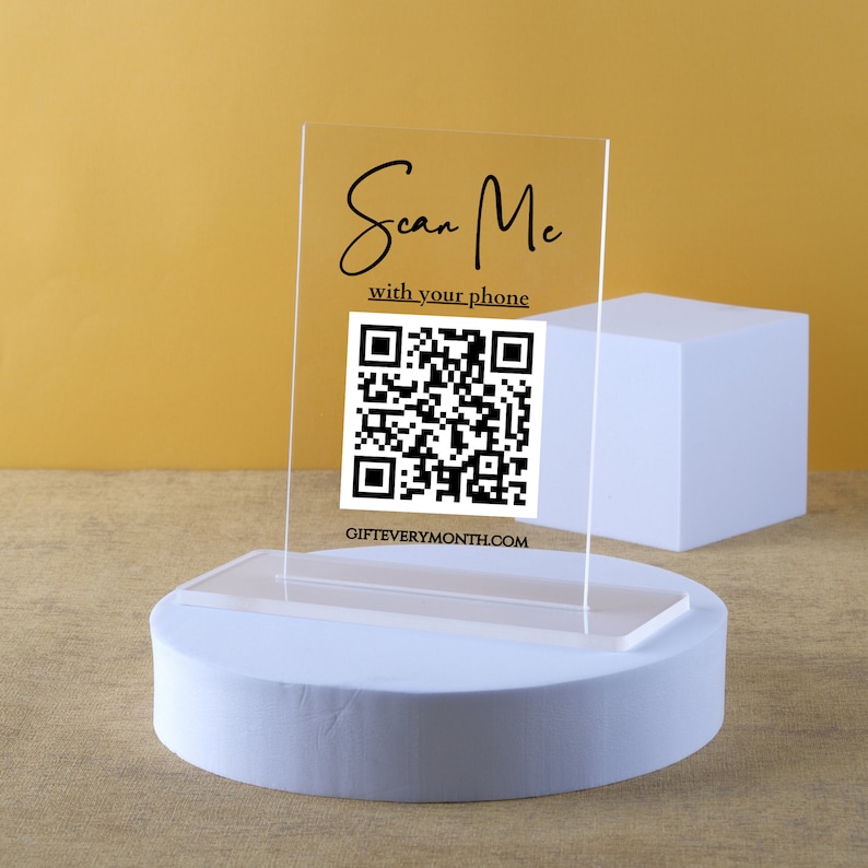 Custom Business QR Code Acrylic Stand Personalized UV Printed Sign for ...