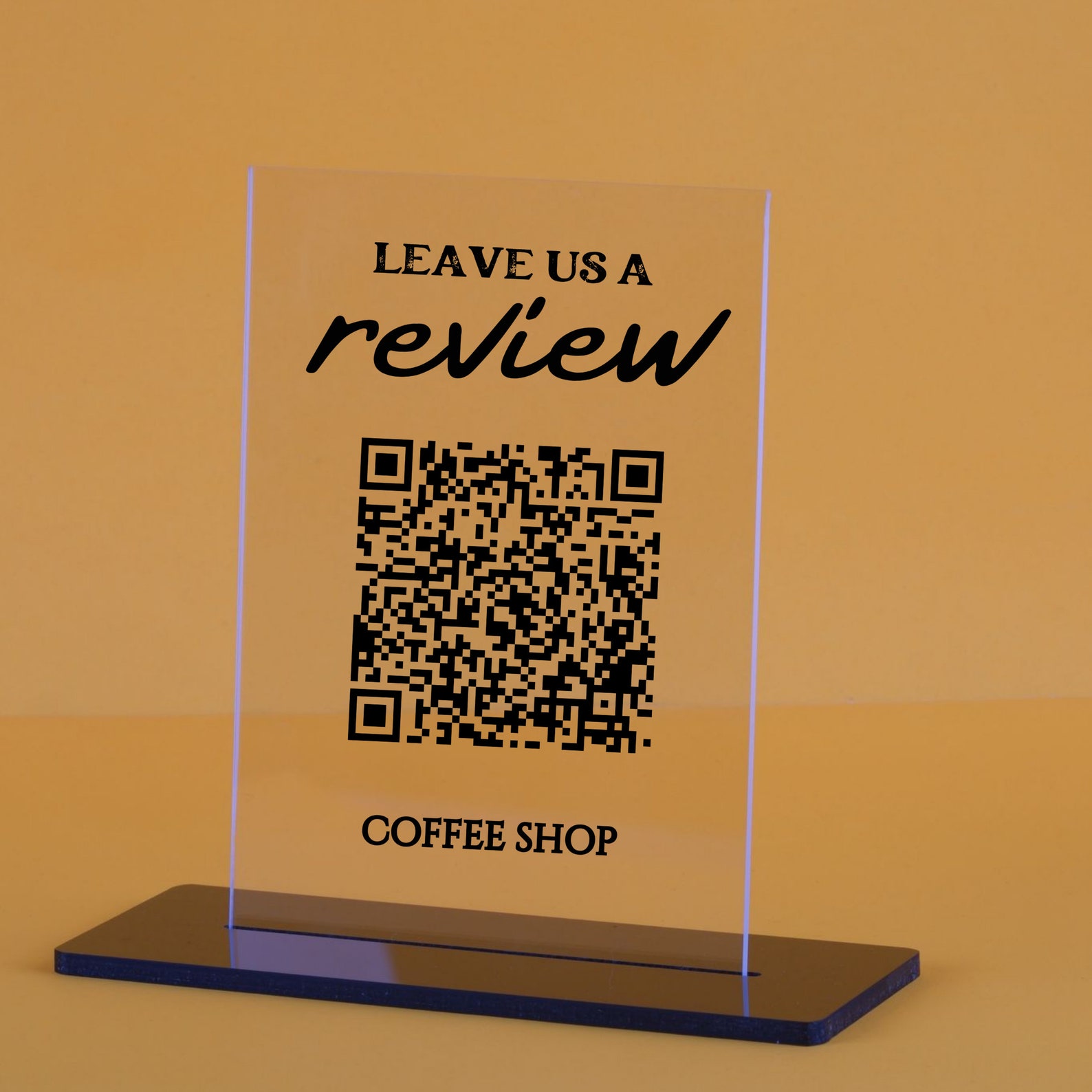 Personalised Business QR Code Sign Acrylic Plaque,google Reviews ...