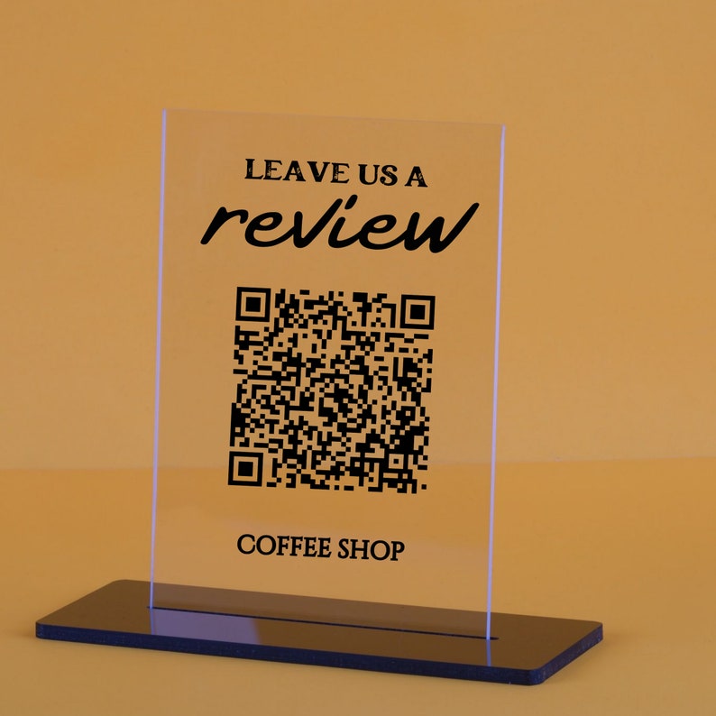 Personalised Business QR Code Sign Acrylic Plaque,google Reviews ...