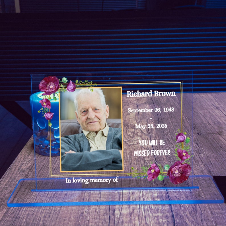 Personalized Uv-printed Acrylic Memorial Plaque Custom Photo Tribute ...