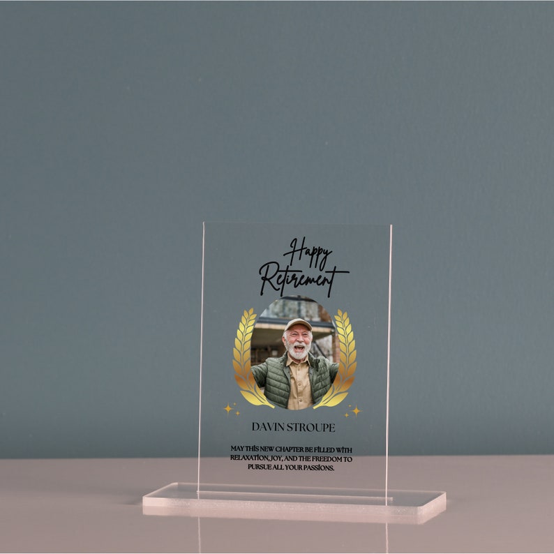 Personalized Retirement Gift, Custom Photo & Quote Keepsake for Retiree ...