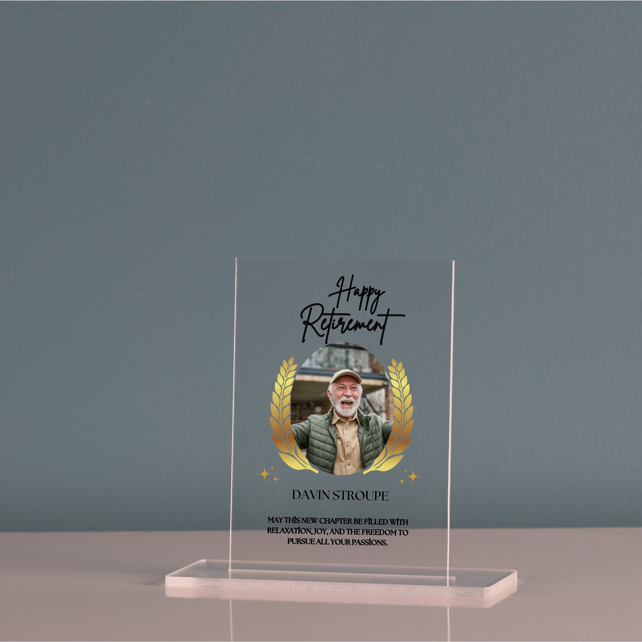 Personalized Retirement Gift, Custom Photo & Quote Keepsake for Retiree ...