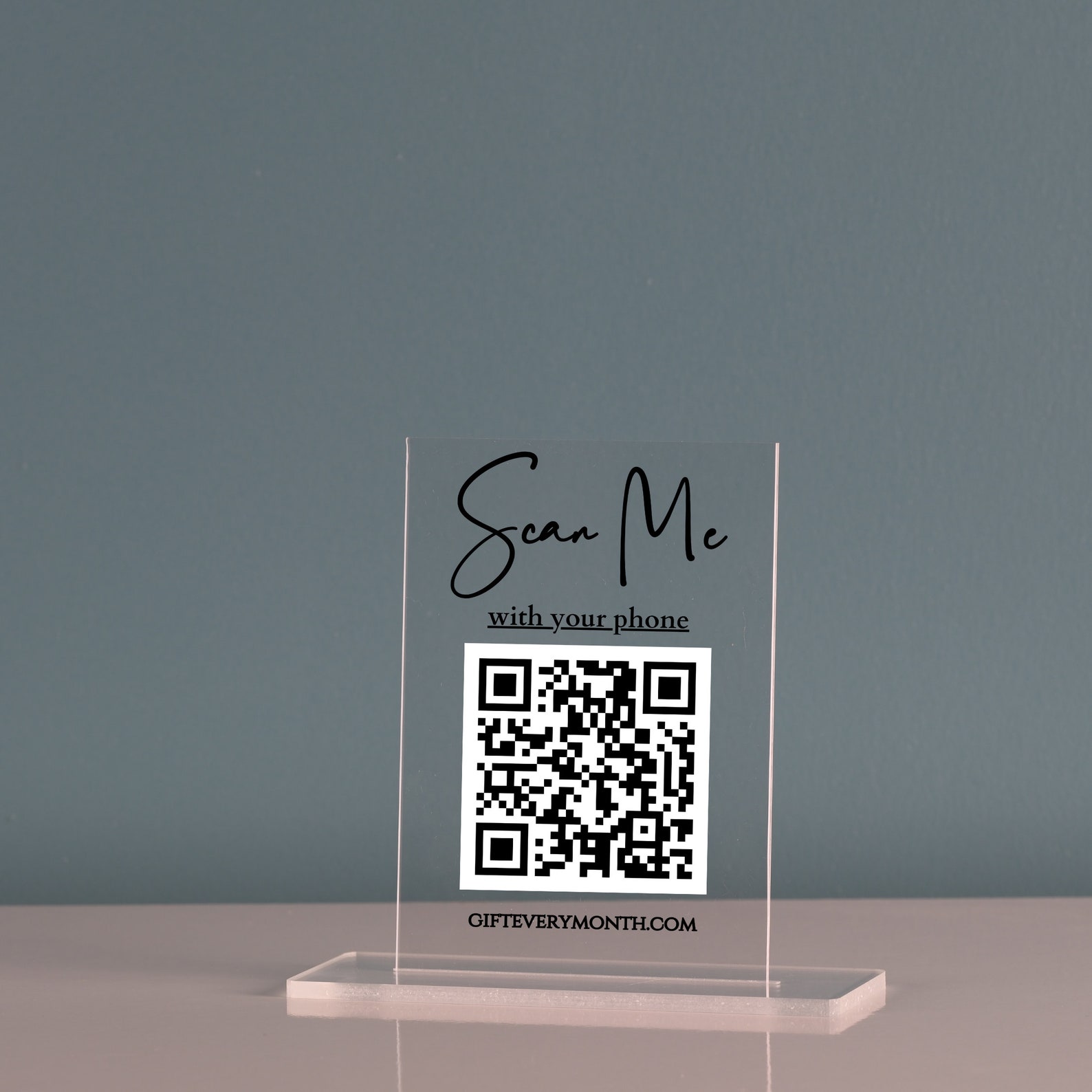 Custom Business QR Code Acrylic Stand Personalized UV Printed Sign for ...