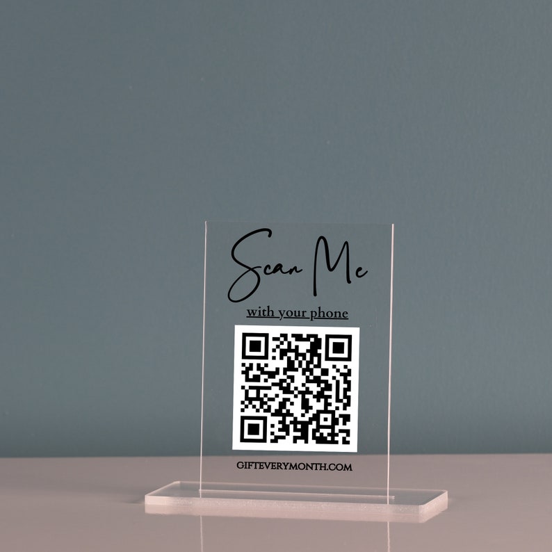 Custom Business QR Code Acrylic Stand Personalized UV Printed Sign for ...