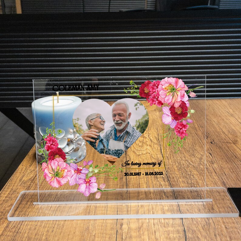 Personalized Memorial Acrylic Plaque UV Printed With Custom Photo, Name ...