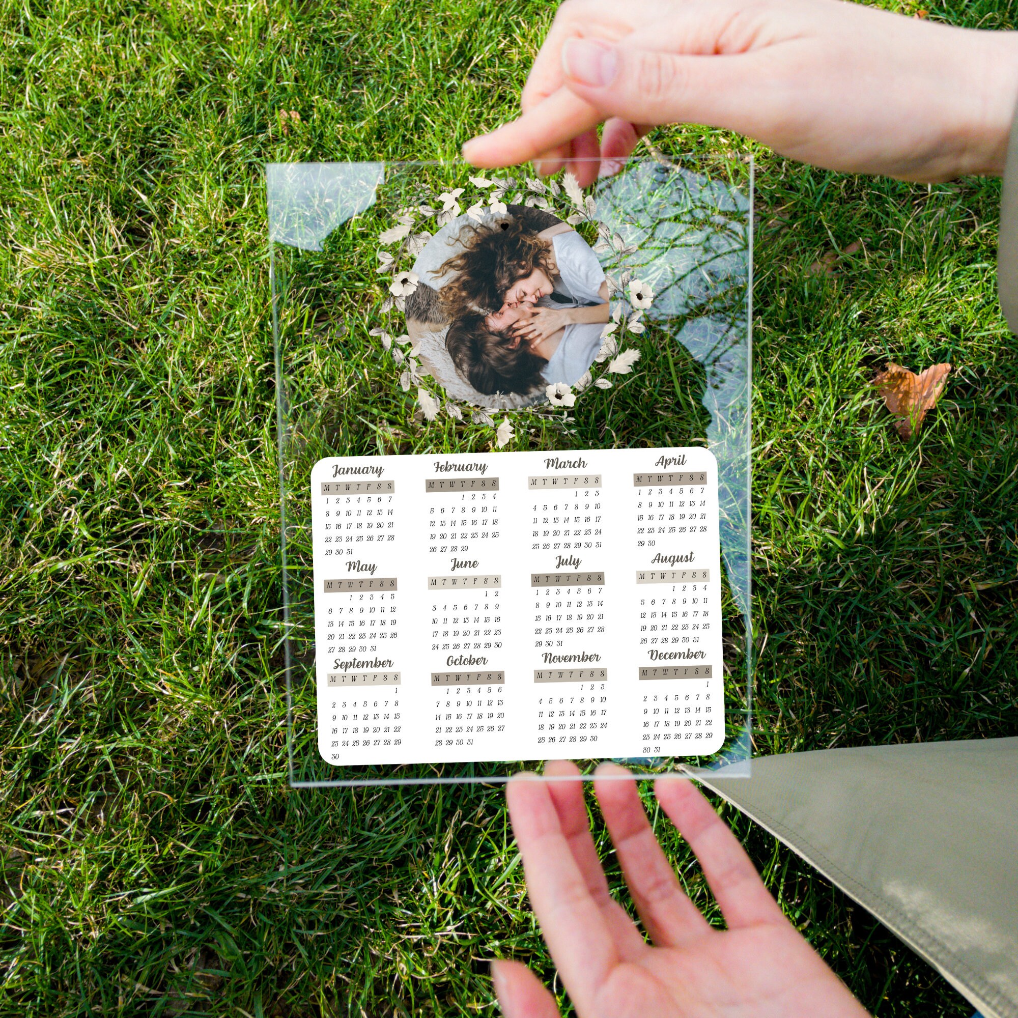 Personalized 2024 Calendar With Photo, Acrylic 2024 Calendar Print ...