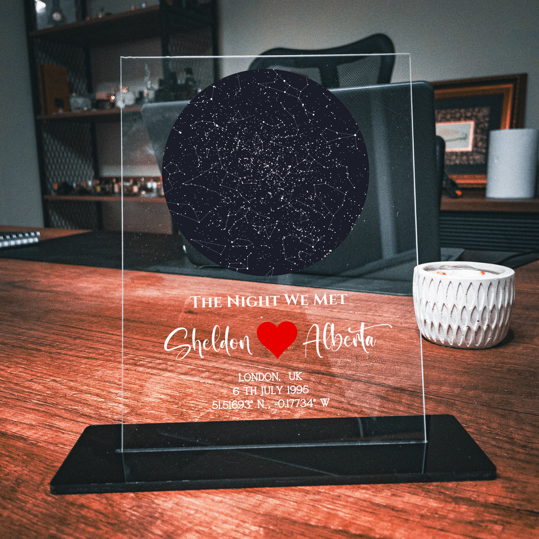 Personalized Love Story Star Map Custom Night Sky Acrylic Print Unique ...