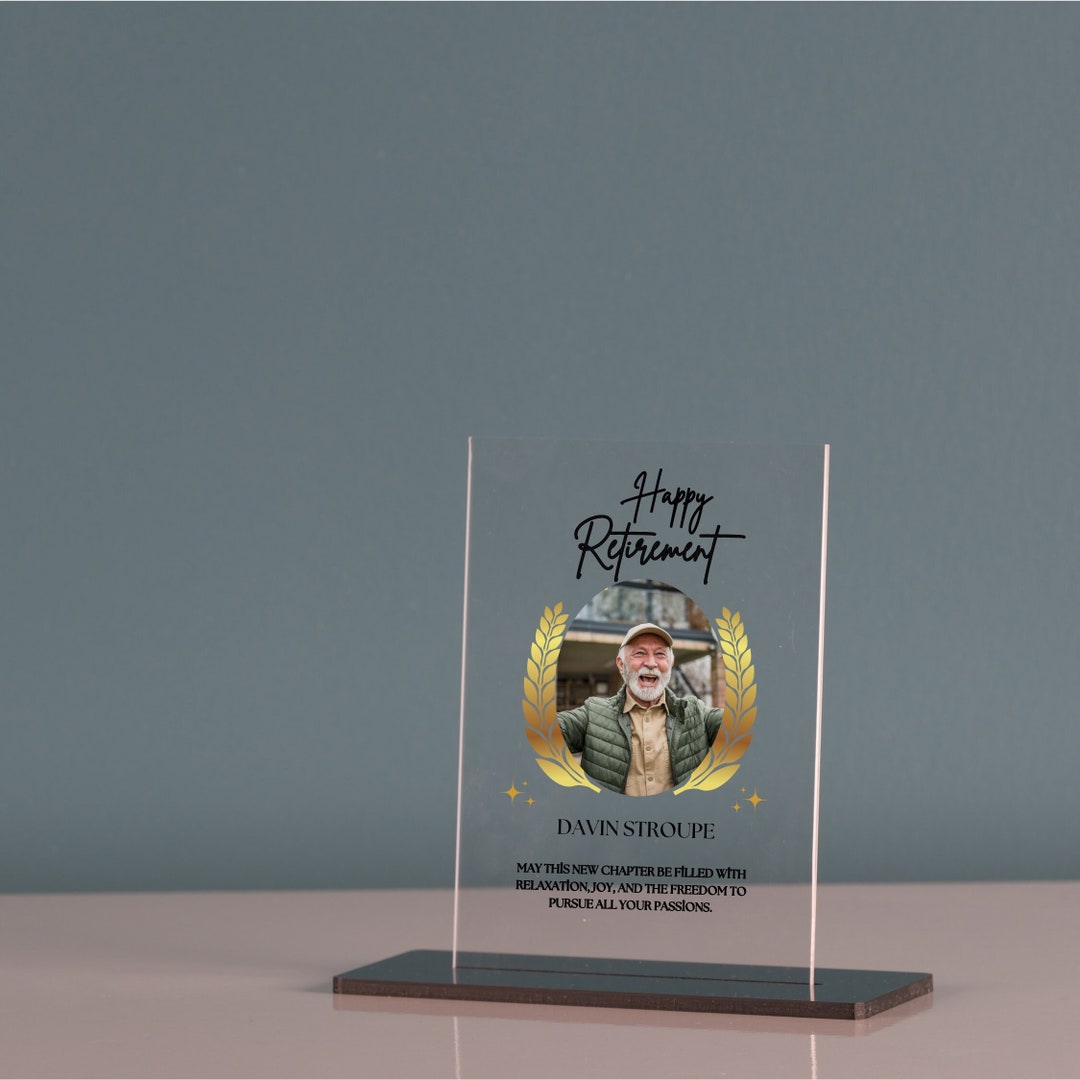 Personalized Retirement Gift, Custom Photo & Quote Keepsake for Retiree ...