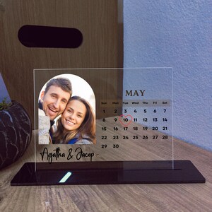 Custom Love Anniversary Acrylic Calendar UV Printed With Personalized ...