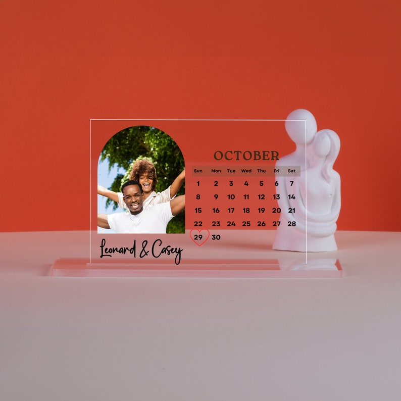 Custom Love Anniversary Acrylic Calendar - UV Printed With Personalized ...
