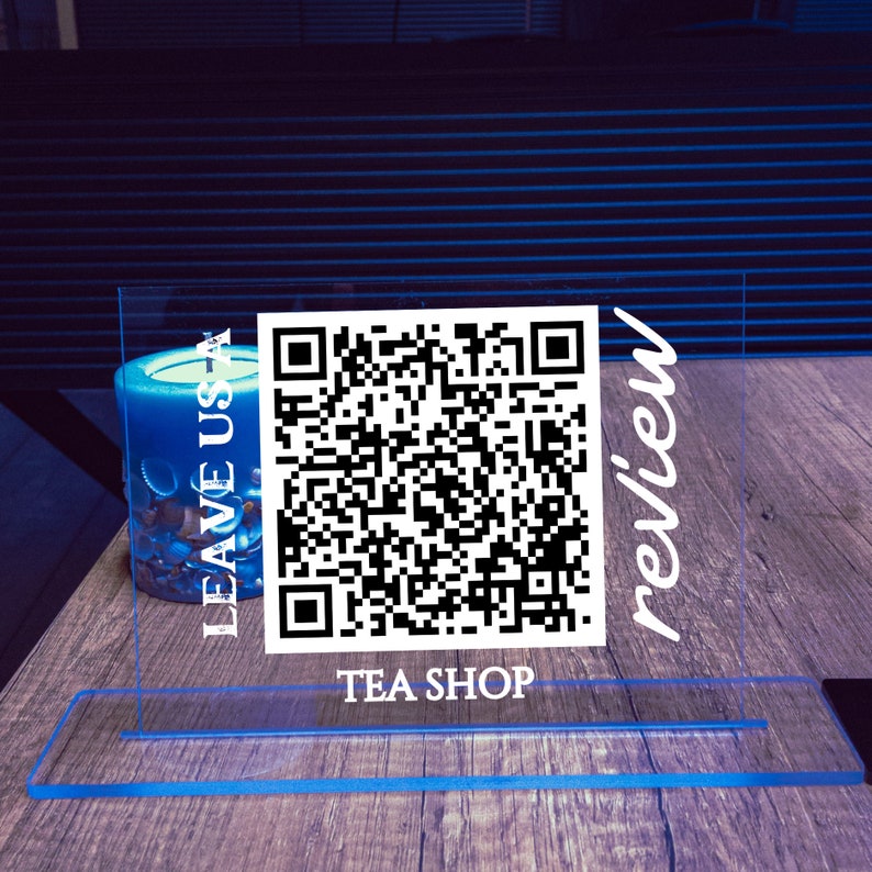 Custom Google Review QR Code Sign UV Printed Acrylic for Business ...