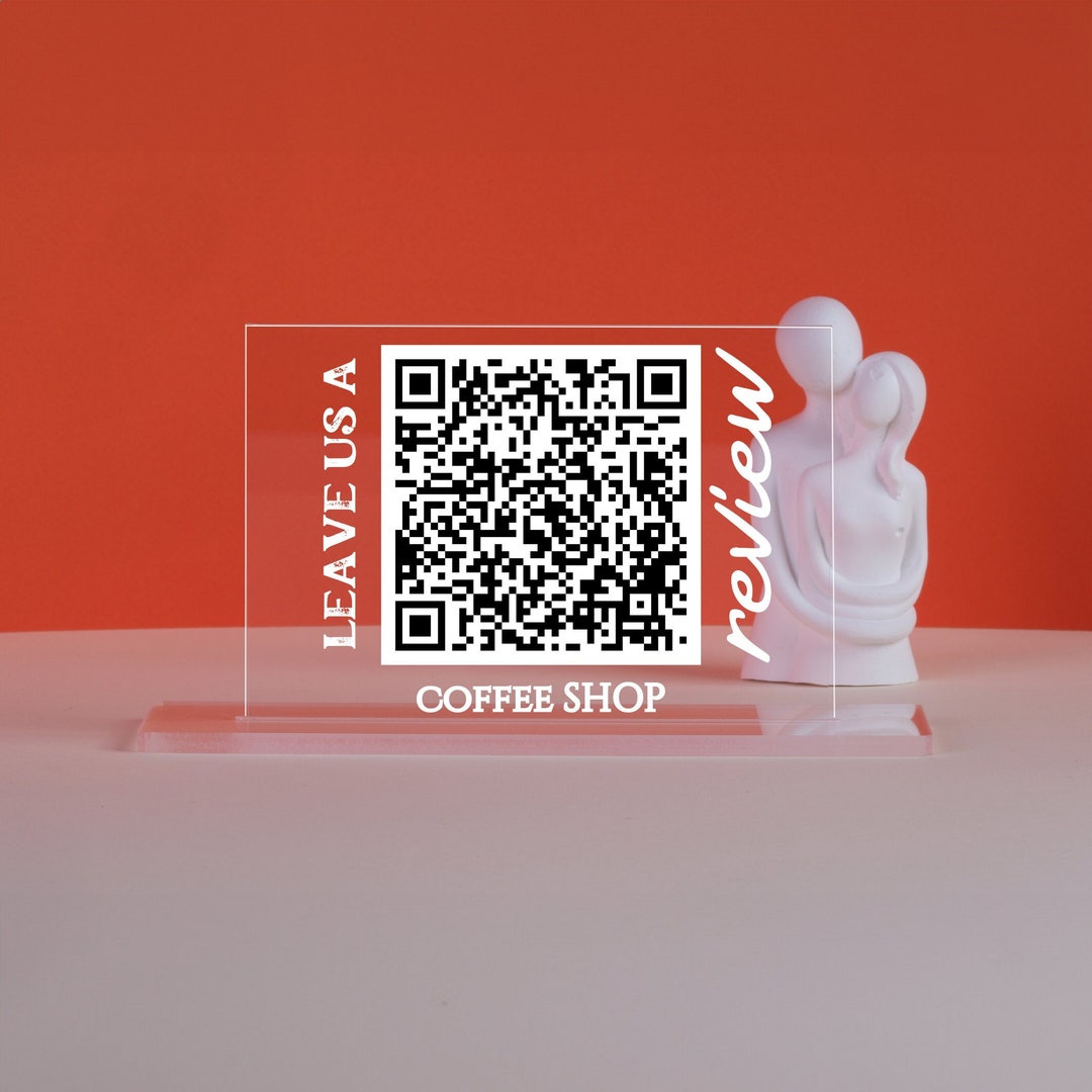 Custom Google Review Acrylic Sign, Scannable QR Code, Modern Customer ...