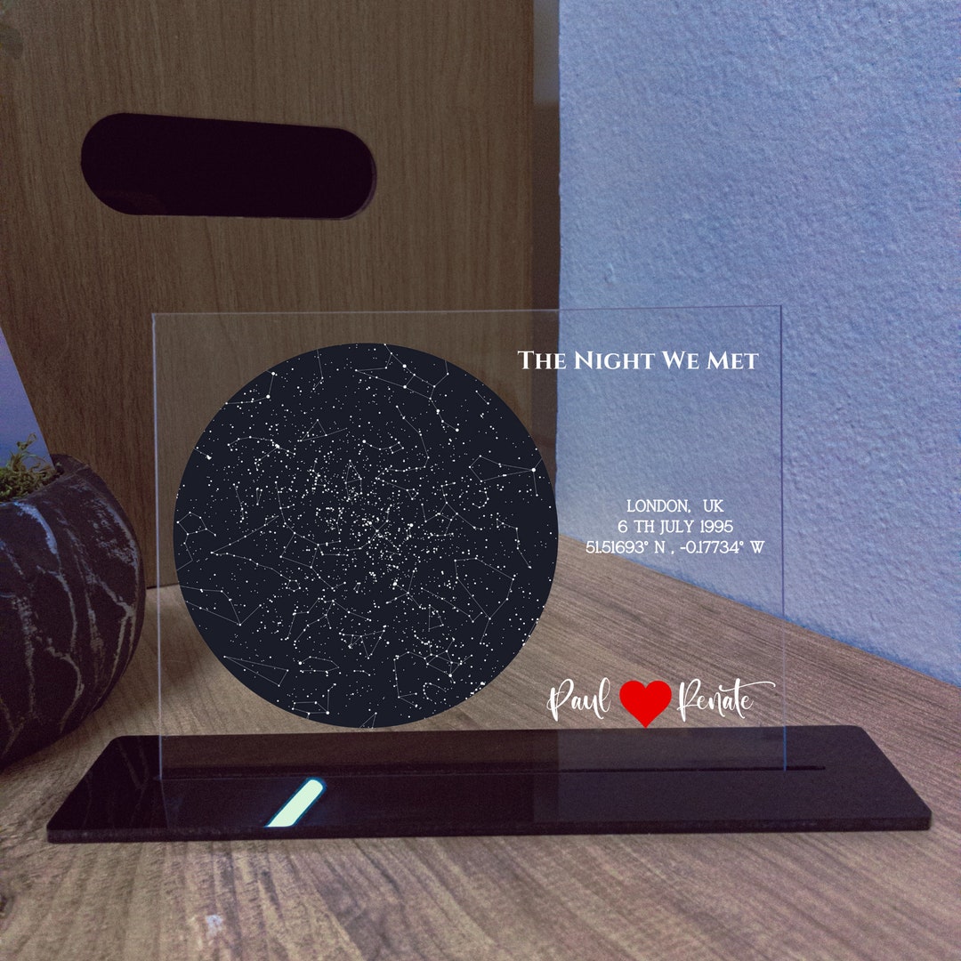 Personalized Star Map Acrylic Print Custom Night Sky Keepsake, Gift for ...