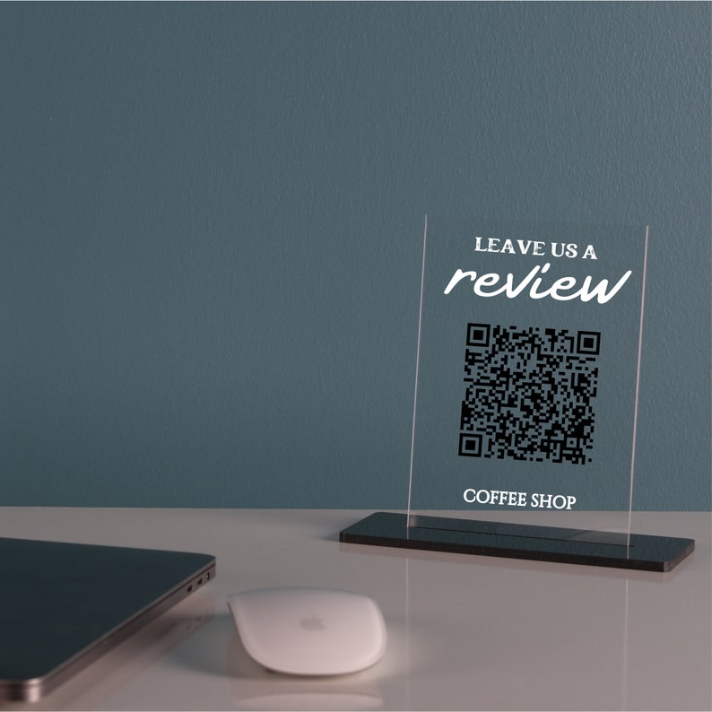Personalised Business QR Code Sign Acrylic Plaque,google Reviews ...