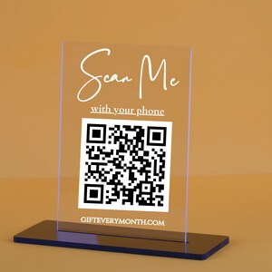 Custom Business QR Code Acrylic Stand Personalized UV Printed Sign for ...