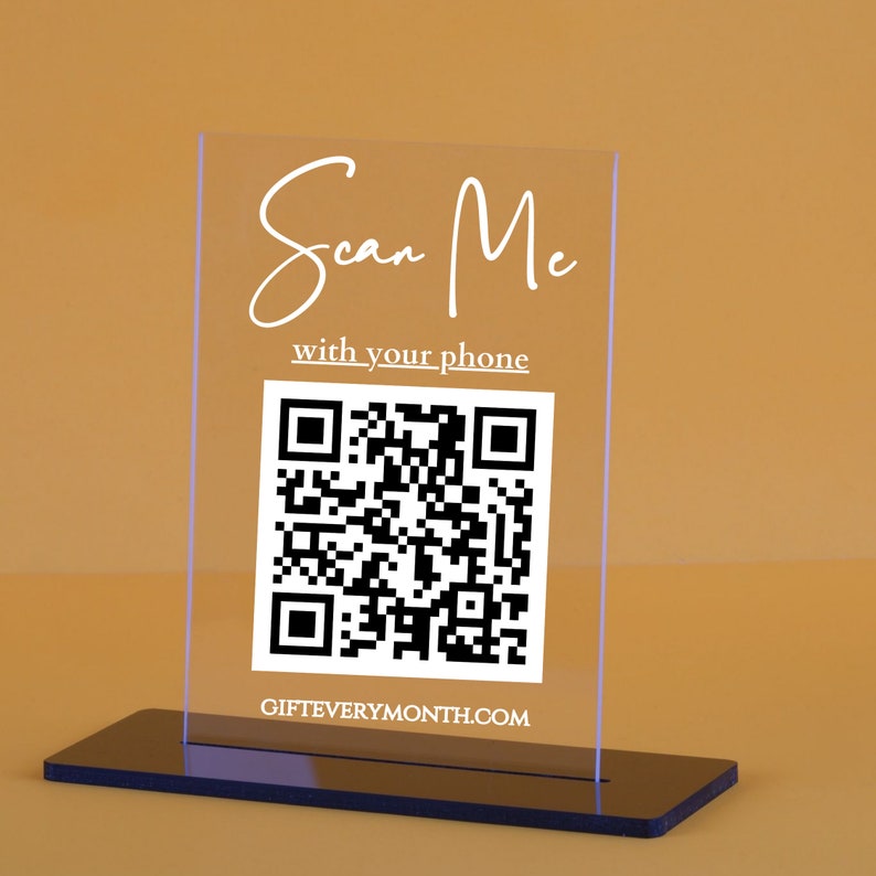 Custom Business QR Code Acrylic Stand Personalized UV Printed Sign for ...