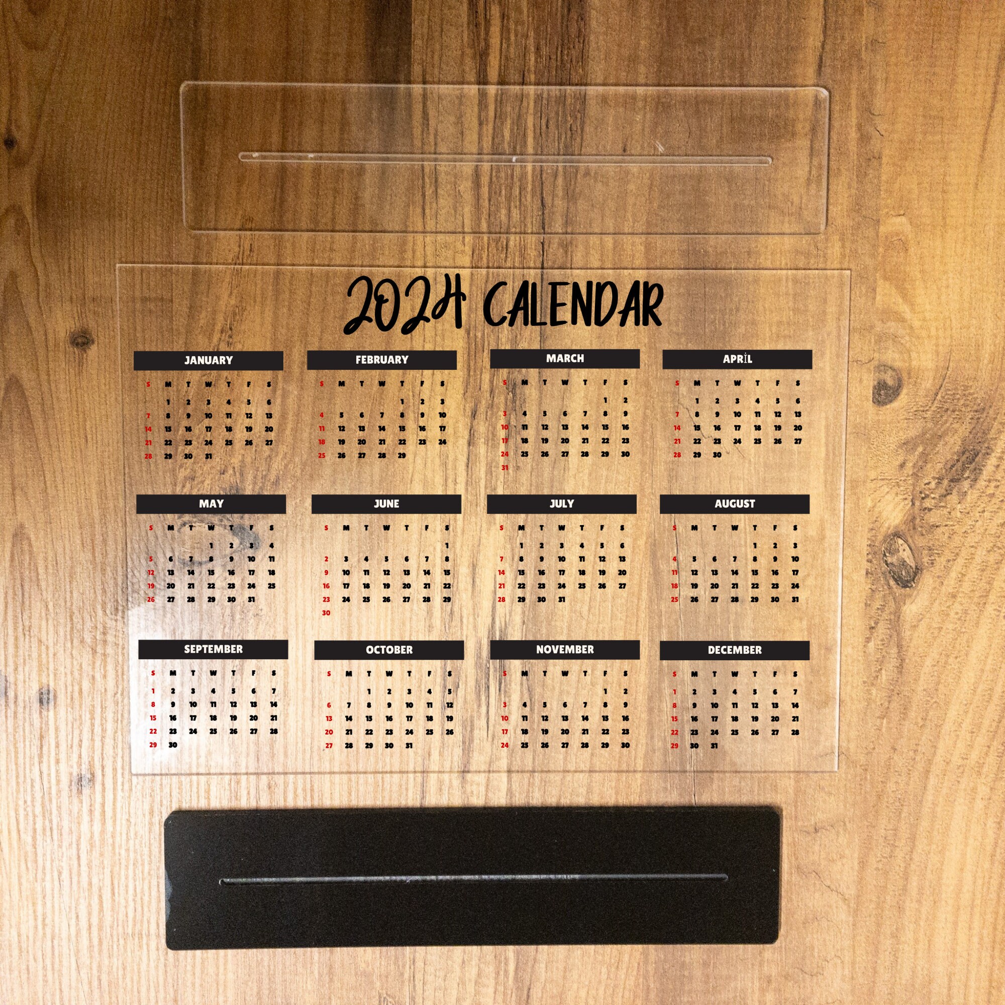 Sleek 2024 Acrylic Calendar UV Printed, Modern Design Desk Calendar for ...