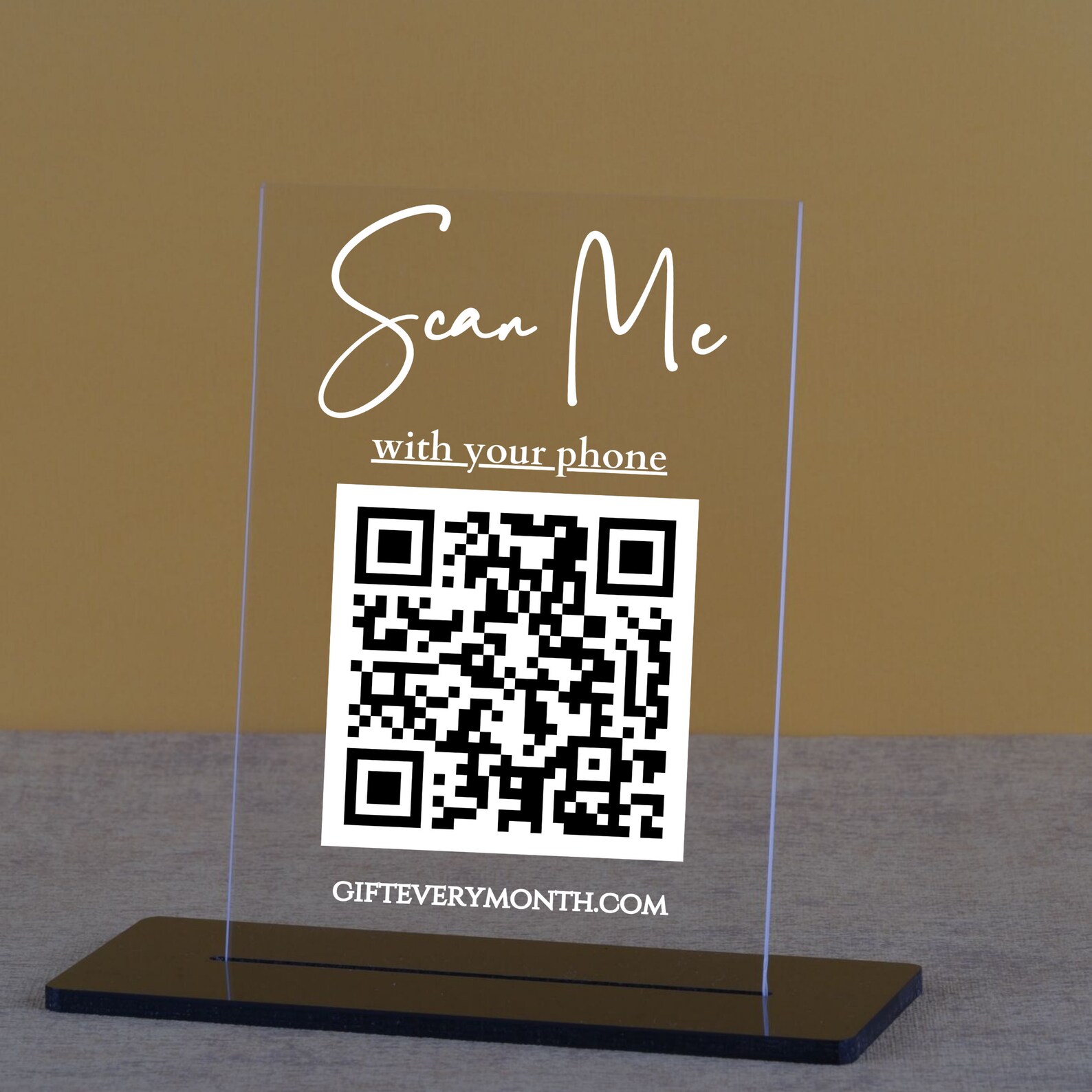 Custom Business QR Code Acrylic Stand Personalized UV Printed Sign for ...