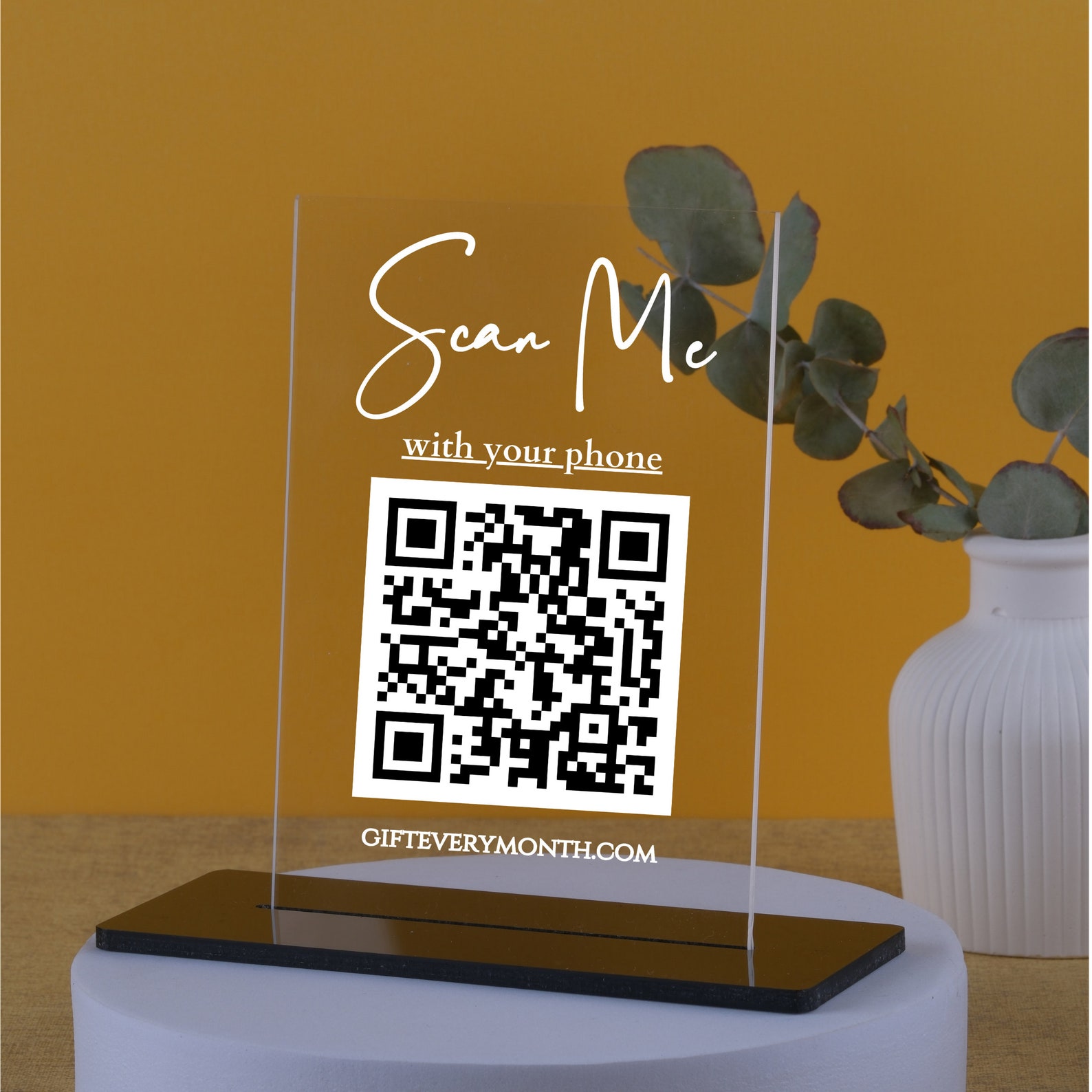 Custom Business QR Code Acrylic Stand Personalized UV Printed Sign for ...